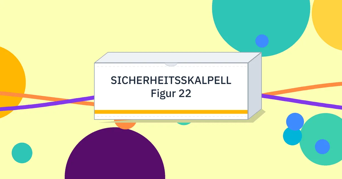 Symbolbild: Packung mit der Aufschrift SICHERHEITSSKALPELL Figur 22 (PZN 09688601) – Verfügbarkeit und Bezug in Apotheken in Frankfurt am Main