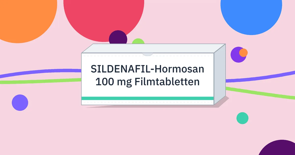Symbolbild: Packung mit der Aufschrift SILDENAFIL-Hormosan 100 mg Filmtabletten (PZN 04710371) – Verfügbarkeit und Bezug in Apotheken in Frankfurt am Main