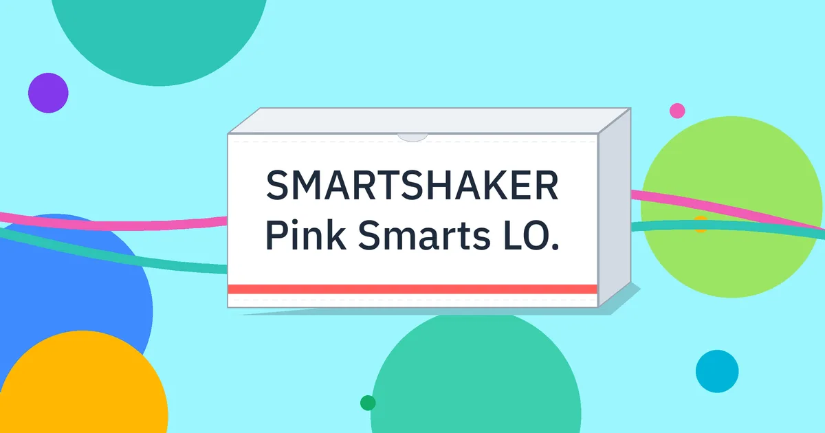 Symbolbild: Packung mit der Aufschrift SMARTSHAKER Pink Smarts LO. (PZN 02596557) – Verfügbarkeit und Bezug in Apotheken in Frankfurt am Main