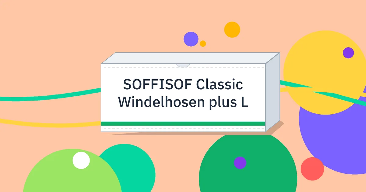 Symbolbild: Packung mit der Aufschrift SOFFISOF Classic Windelhosen plus L (PZN 12566540) – Verfügbarkeit und Bezug in Apotheken in Frankfurt am Main