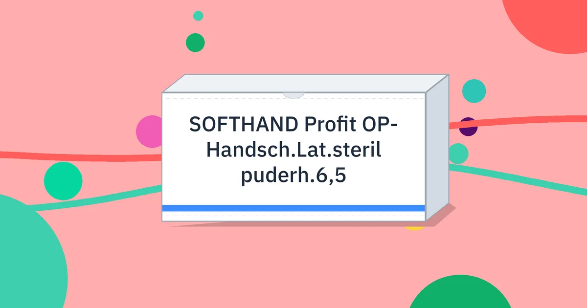 Symbolbild: Packung mit der Aufschrift SOFTHAND Profit OP-Handsch.Lat.steril puderh.6,5 (PZN 00368378) – Verfügbarkeit und Bezug in Apotheken in Frankfurt am Main