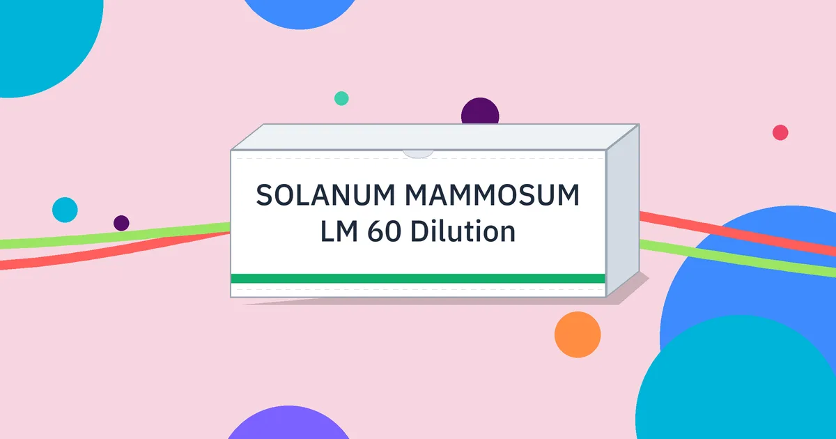 Symbolbild: Packung mit der Aufschrift SOLANUM MAMMOSUM LM 60 Dilution (PZN 13192627) – Verfügbarkeit und Bezug in Apotheken in Frankfurt am Main