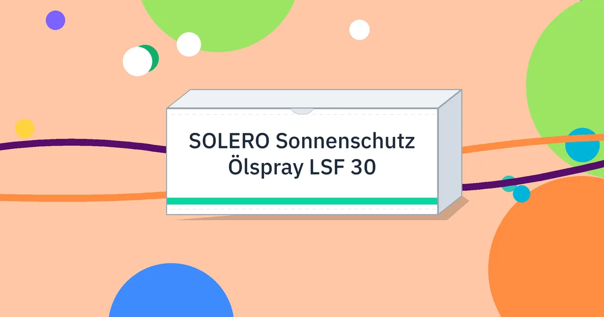 Symbolbild: Packung mit der Aufschrift SOLERO Sonnenschutz Ölspray LSF 30 (PZN 20008216) – Verfügbarkeit und Bezug in Apotheken in Frankfurt am Main
