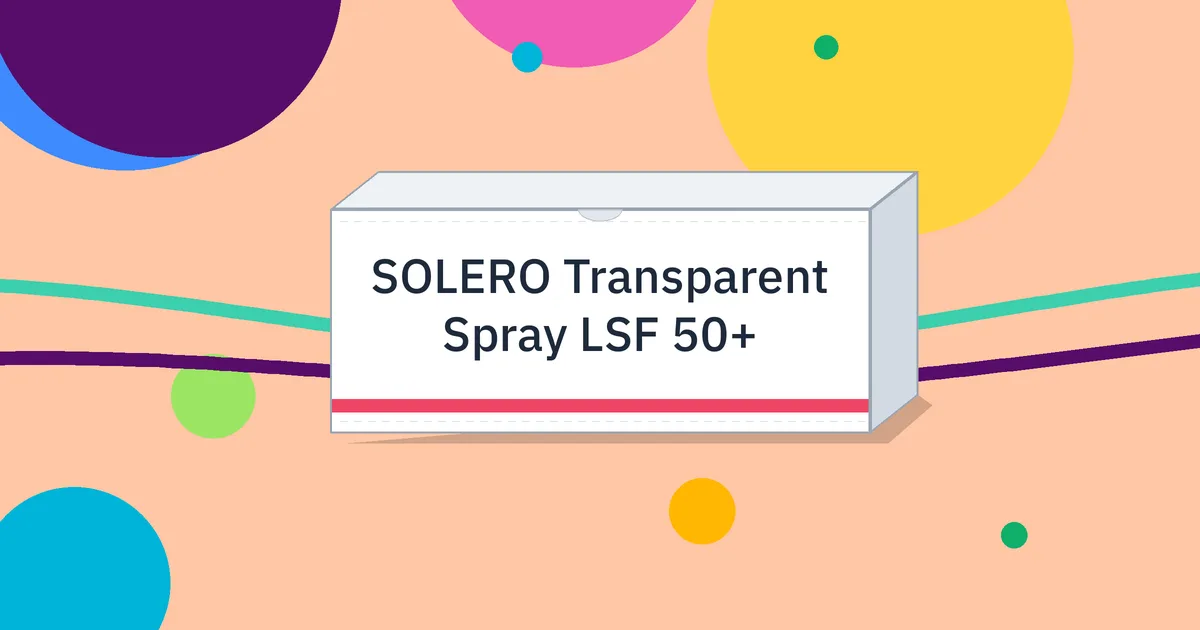 Symbolbild: Packung mit der Aufschrift SOLERO Transparent Spray LSF 50+ (PZN 19454293) – Verfügbarkeit und Bezug in Apotheken in Frankfurt am Main