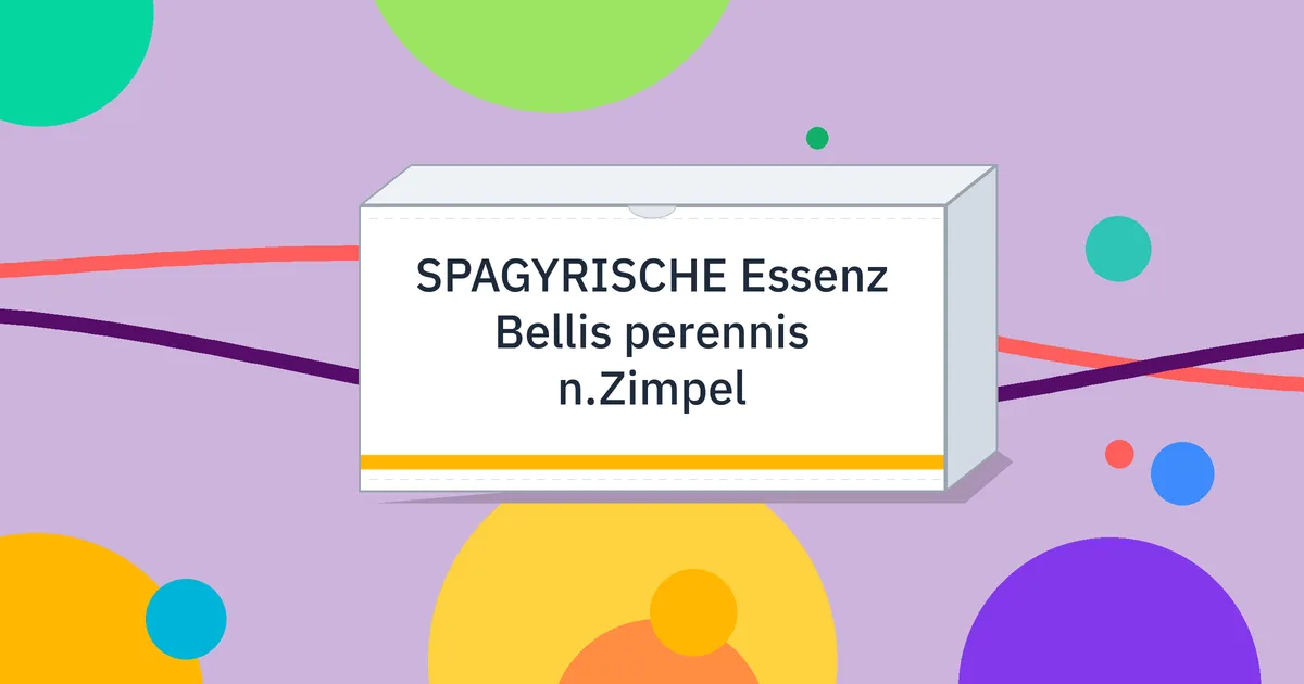 Symbolbild: Packung mit der Aufschrift SPAGYRISCHE Essenz Bellis perennis n.Zimpel (PZN 00915886) – Verfügbarkeit und Bezug in Apotheken in Frankfurt am Main