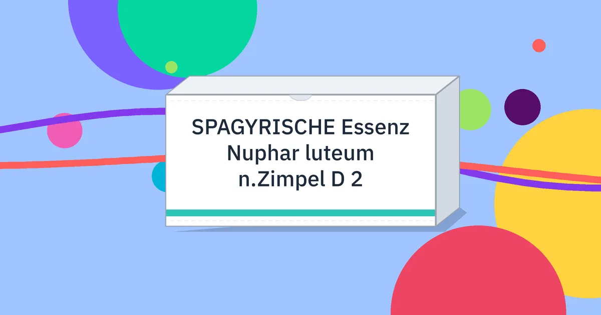 Symbolbild: Packung mit der Aufschrift SPAGYRISCHE Essenz Nuphar luteum n.Zimpel D 2 (PZN 10014865) – Verfügbarkeit und Bezug in Apotheken in Frankfurt am Main