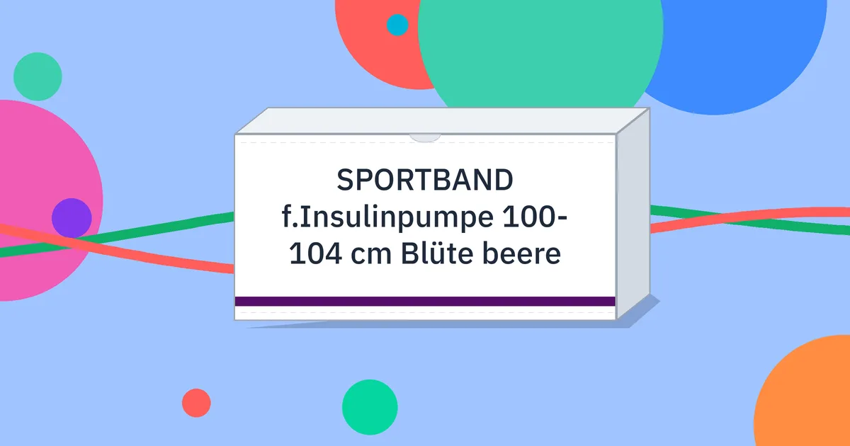 Symbolbild: Packung mit der Aufschrift SPORTBAND f.Insulinpumpe 100-104 cm Blüte beere (PZN 13916953) – Verfügbarkeit und Bezug in Apotheken in Frankfurt am Main