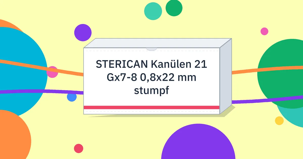 Symbolbild: Packung mit der Aufschrift STERICAN Kanülen 21 Gx7-8 0,8x22 mm stumpf (PZN 16016782) – Verfügbarkeit und Bezug in Apotheken in Frankfurt am Main