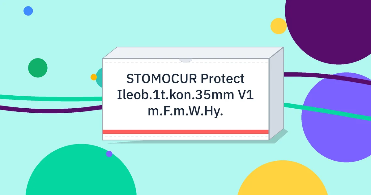 Symbolbild: Packung mit der Aufschrift STOMOCUR Protect Ileob.1t.kon.35mm V1 m.F.m.W.Hy. (PZN 14334673) – Verfügbarkeit und Bezug in Apotheken in Frankfurt am Main