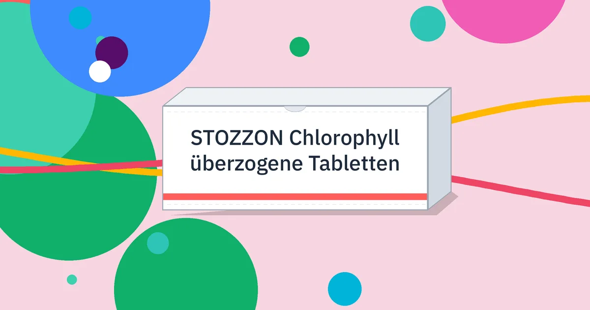 Symbolbild: Packung mit der Aufschrift STOZZON Chlorophyll überzogene Tabletten (PZN 07474020) – Verfügbarkeit und Bezug in Apotheken in Frankfurt am Main
