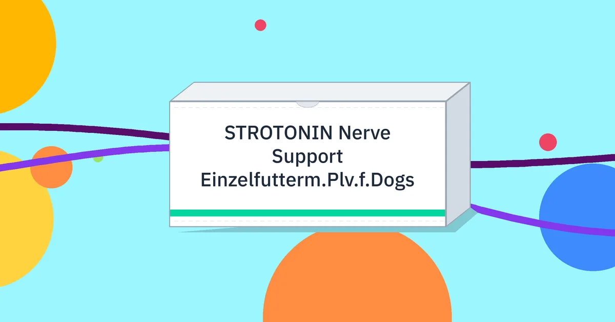 Symbolbild: Packung mit der Aufschrift STROTONIN Nerve Support Einzelfutterm.Plv.f.Dogs (PZN 20580241) – Verfügbarkeit und Bezug in Apotheken in Frankfurt am Main