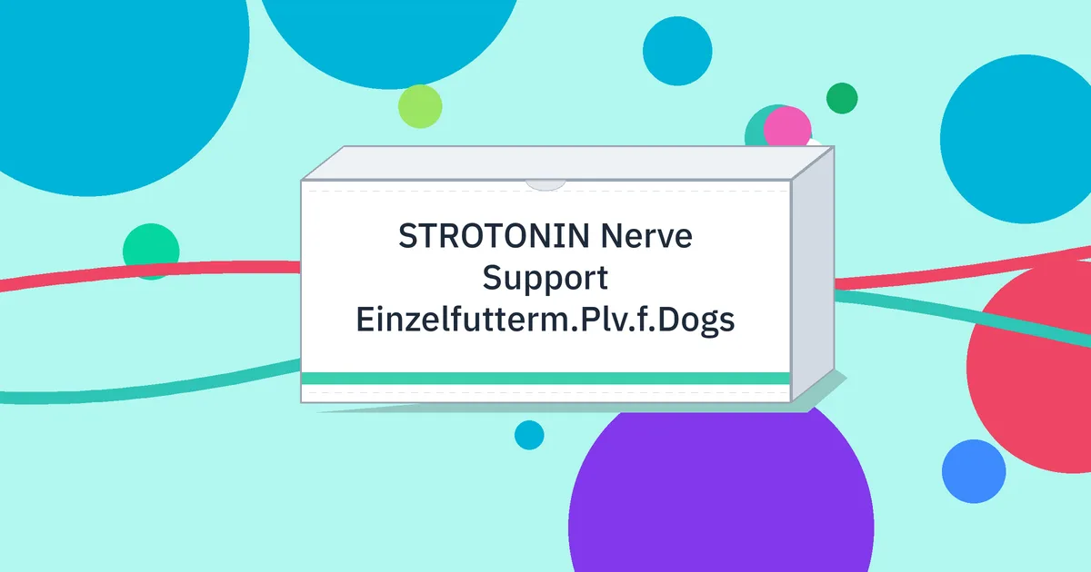 Symbolbild: Packung mit der Aufschrift STROTONIN Nerve Support Einzelfutterm.Plv.f.Dogs (PZN 20580287) – Verfügbarkeit und Bezug in Apotheken in Frankfurt am Main