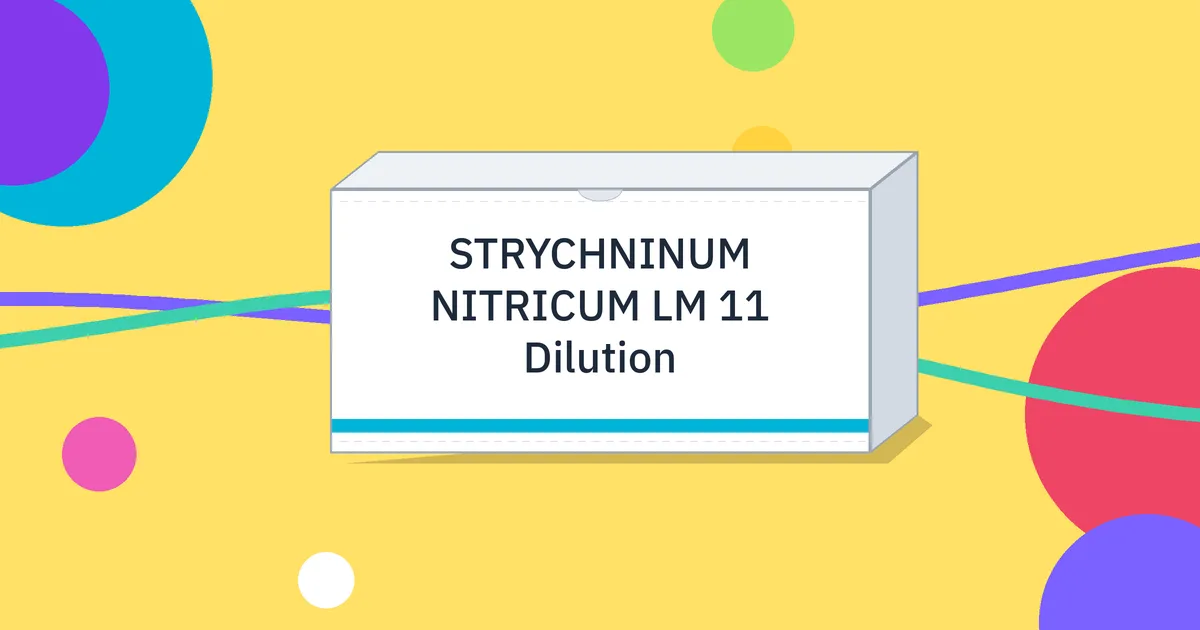 Symbolbild: Packung mit der Aufschrift STRYCHNINUM NITRICUM LM 11 Dilution (PZN 13206708) – Verfügbarkeit und Bezug in Apotheken in Frankfurt am Main