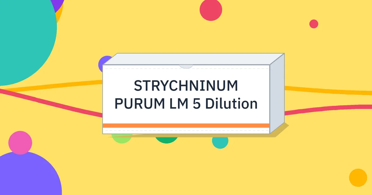 Symbolbild: Packung mit der Aufschrift STRYCHNINUM PURUM LM 5 Dilution (PZN 13207553) – Verfügbarkeit und Bezug in Apotheken in Frankfurt am Main