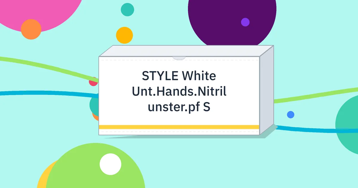 Symbolbild: Packung mit der Aufschrift STYLE White Unt.Hands.Nitril unster.pf S (PZN 20113580) – Verfügbarkeit und Bezug in Apotheken in Frankfurt am Main