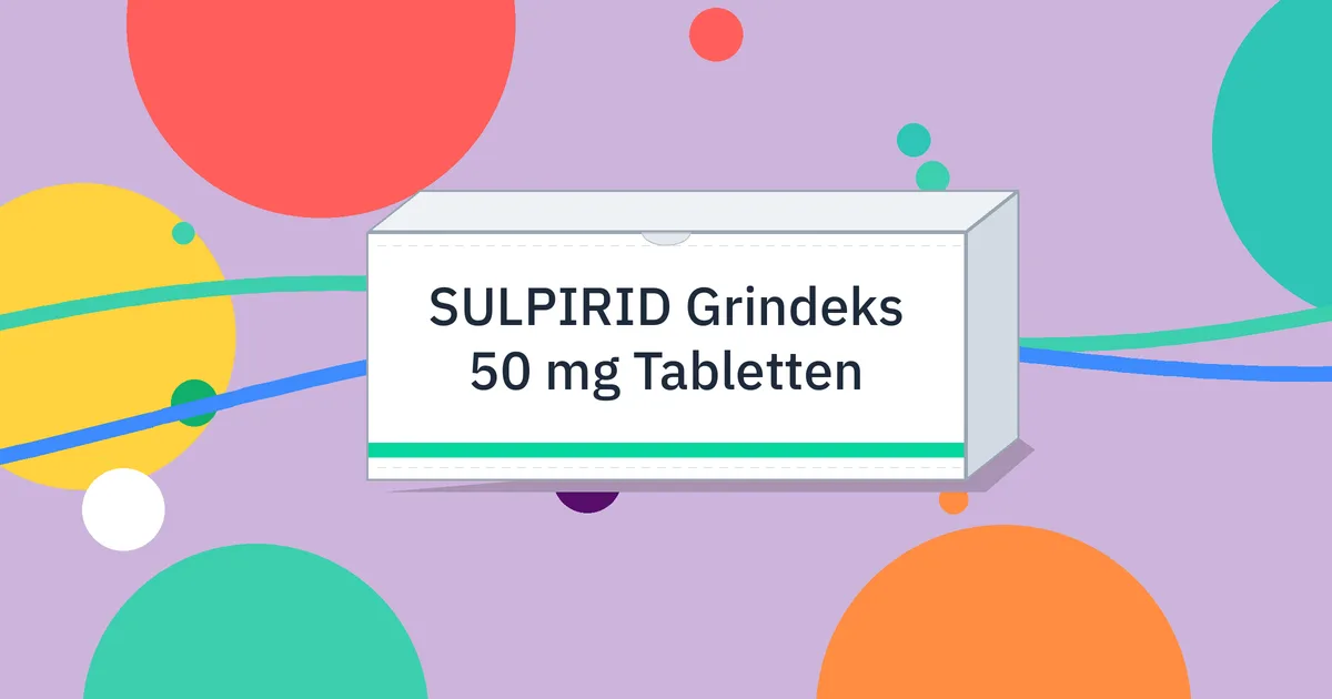 Symbolbild: Packung mit der Aufschrift SULPIRID Grindeks 50 mg Tabletten (PZN 19360988) – Verfügbarkeit und Bezug in Apotheken in Frankfurt am Main