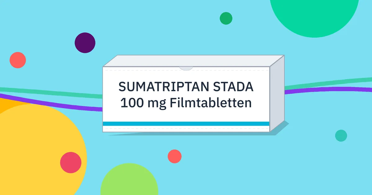 Symbolbild: Packung mit der Aufschrift SUMATRIPTAN STADA 100 mg Filmtabletten (PZN 04874598) – Verfügbarkeit und Bezug in Apotheken in Frankfurt am Main