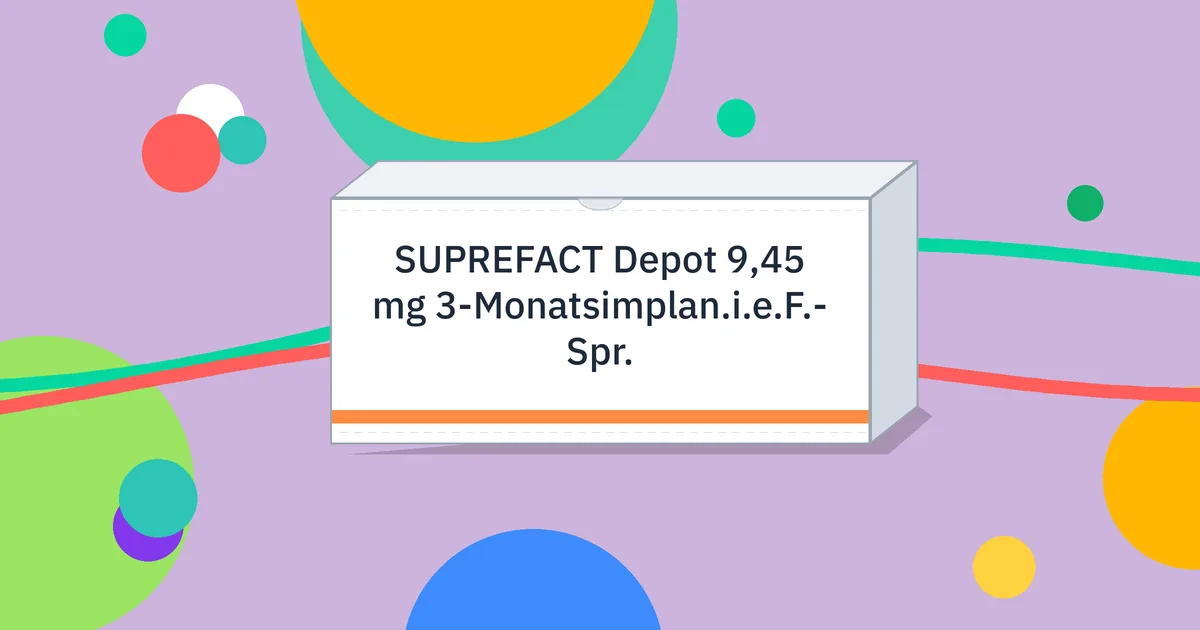 Symbolbild: Packung mit der Aufschrift SUPREFACT Depot 9,45 mg 3-Monatsimplan.i.e.F.-Spr. (PZN 12452492) – Verfügbarkeit und Bezug in Apotheken in Frankfurt am Main