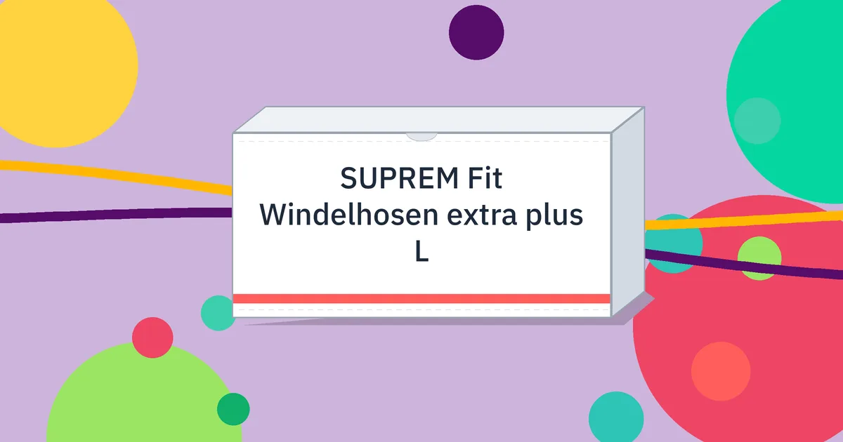 Symbolbild: Packung mit der Aufschrift SUPREM Fit Windelhosen extra plus L (PZN 08835106) – Verfügbarkeit und Bezug in Apotheken in Frankfurt am Main