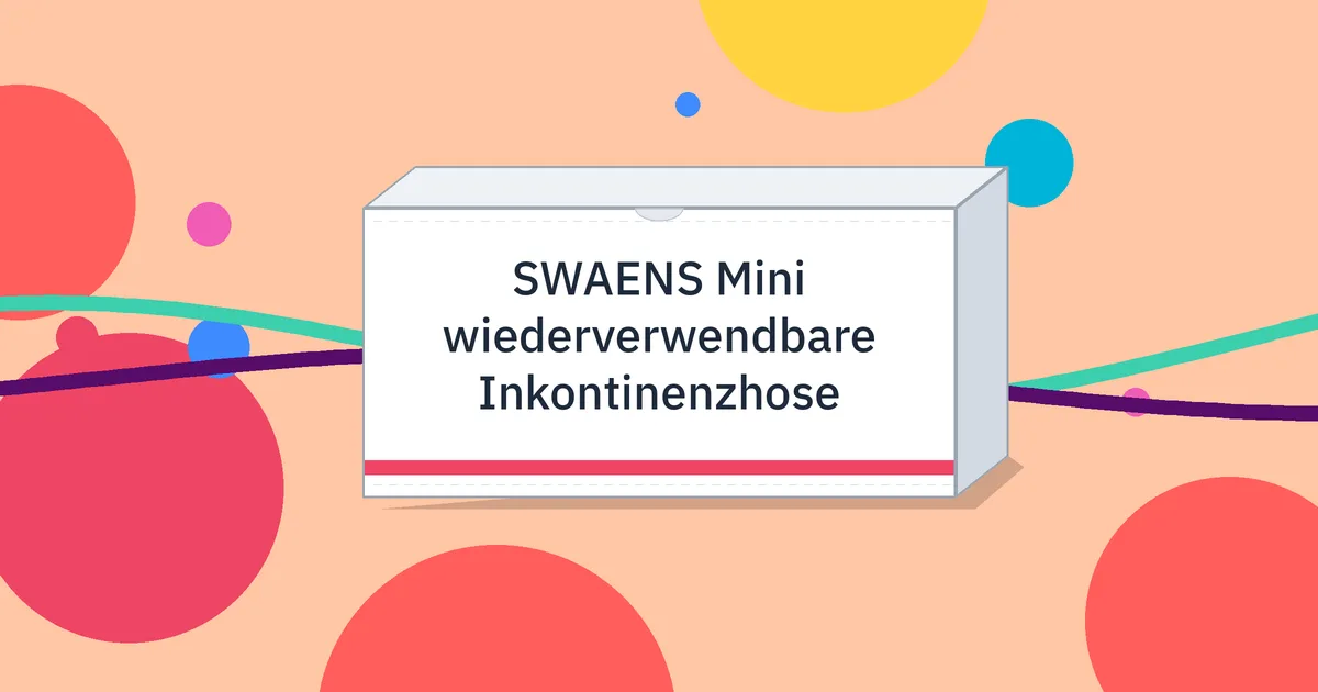 Symbolbild: Packung mit der Aufschrift SWAENS Mini wiederverwendbare Inkontinenzhose (PZN 11139209) – Verfügbarkeit und Bezug in Apotheken in Frankfurt am Main