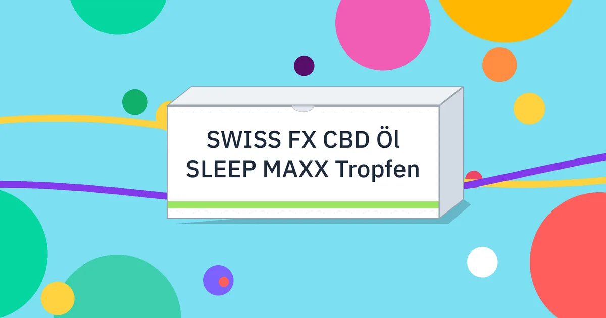 Symbolbild: Packung mit der Aufschrift SWISS FX CBD Öl SLEEP MAXX Tropfen (PZN 18799311) – Verfügbarkeit und Bezug in Apotheken in Frankfurt am Main
