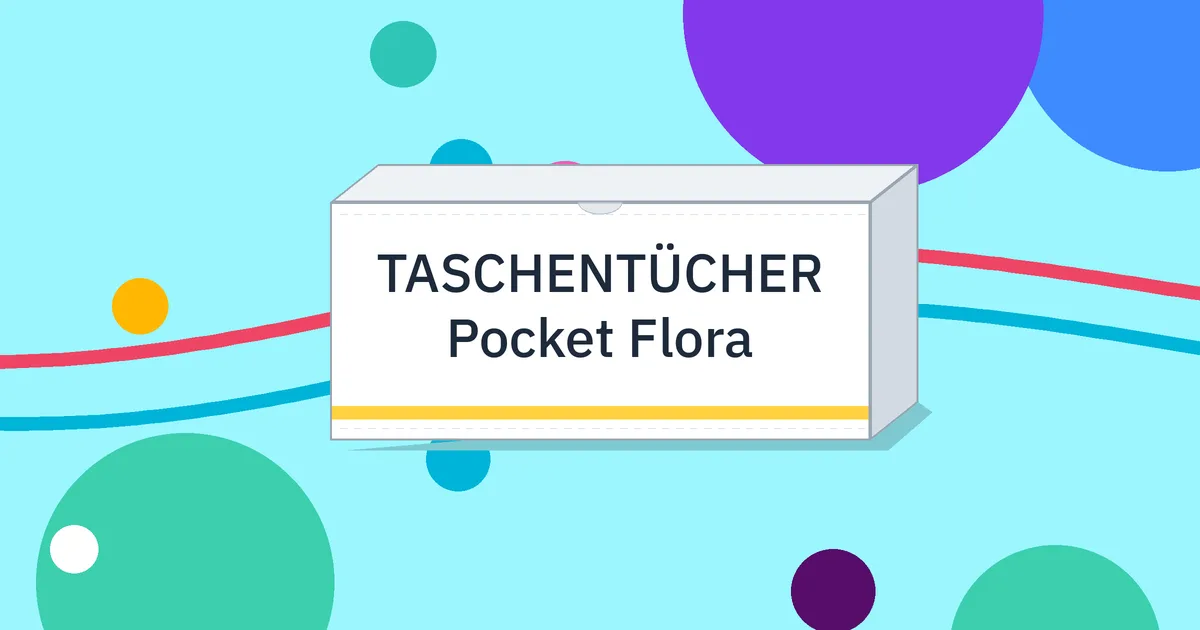 Symbolbild: Packung mit der Aufschrift TASCHENTÜCHER Pocket Flora (PZN 10735470) – Verfügbarkeit und Bezug in Apotheken in Frankfurt am Main