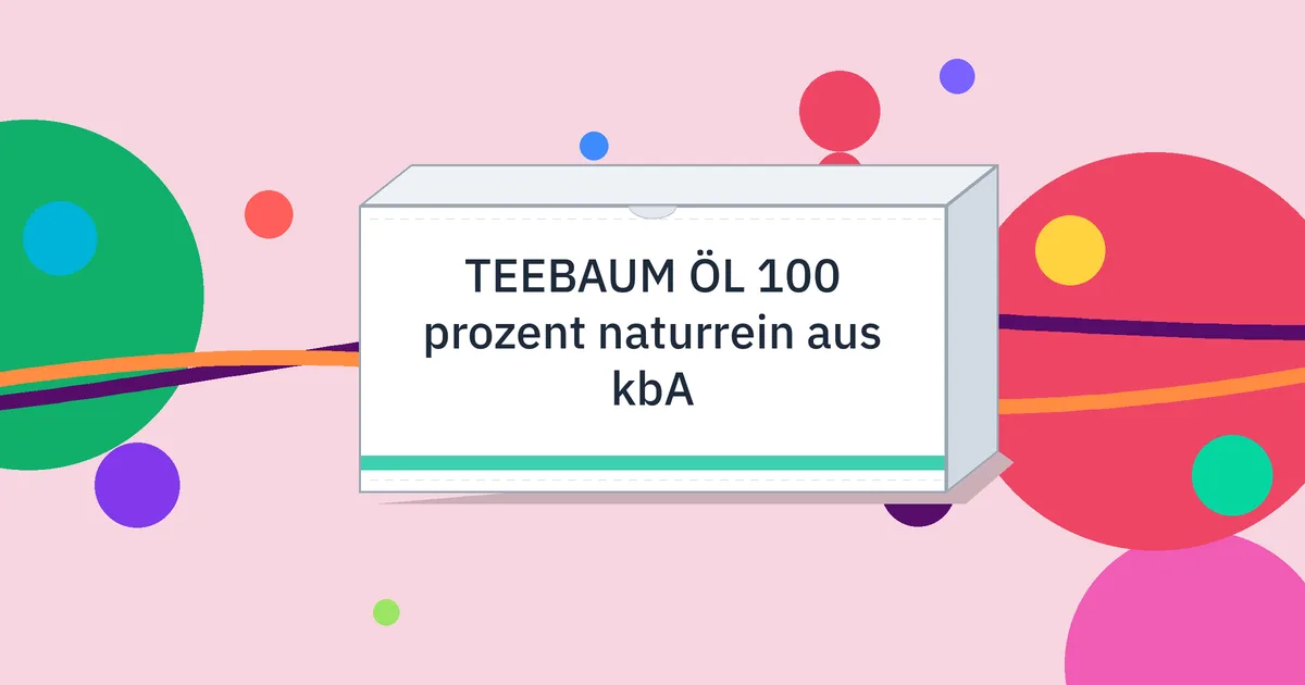 Symbolbild: Packung mit der Aufschrift TEEBAUM ÖL 100 prozent naturrein aus kbA (PZN 07287648) – Verfügbarkeit und Bezug in Apotheken in Frankfurt am Main