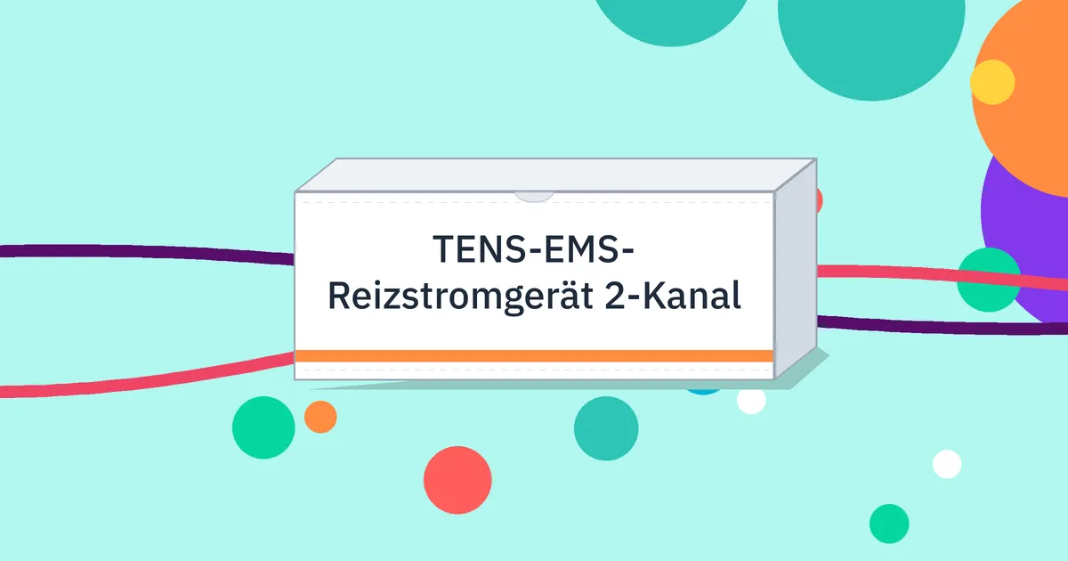 Symbolbild: Packung mit der Aufschrift TENS-EMS-Reizstromgerät 2-Kanal (PZN 04619245) – Verfügbarkeit und Bezug in Apotheken in Frankfurt am Main