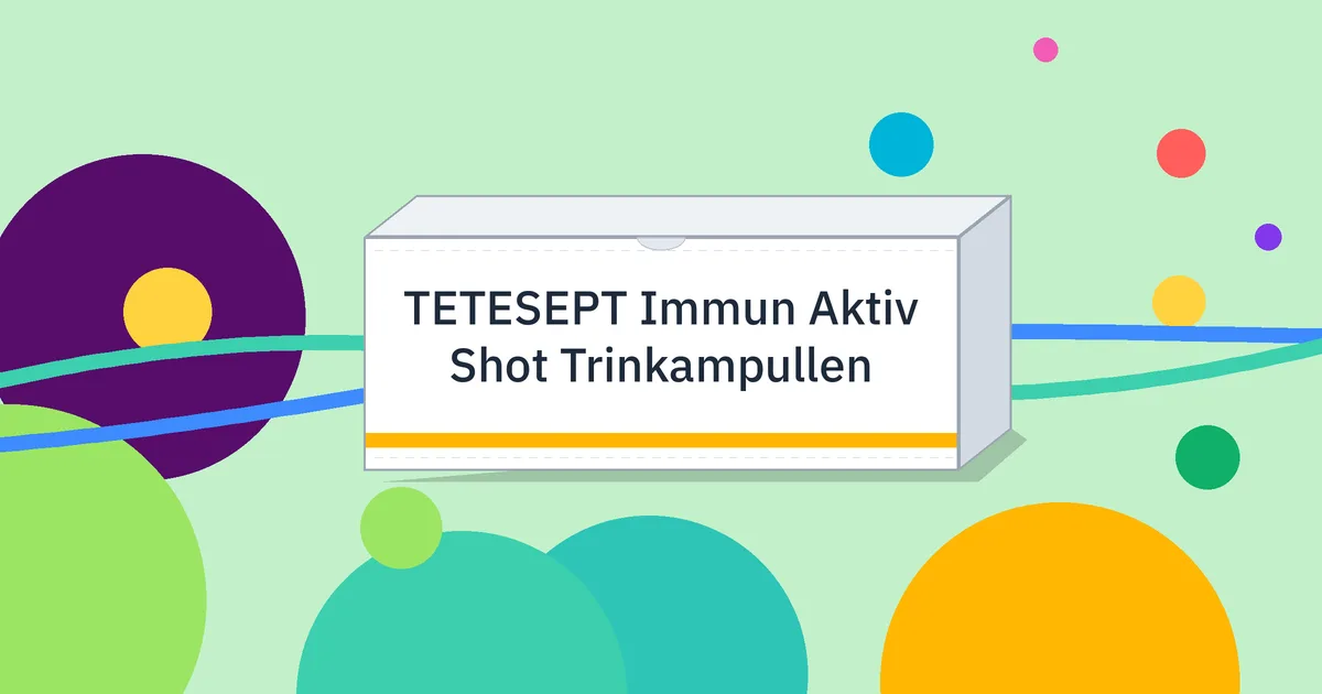 Symbolbild: Packung mit der Aufschrift TETESEPT Immun Aktiv Shot Trinkampullen (PZN 19206023) – Verfügbarkeit und Bezug in Apotheken in Frankfurt am Main