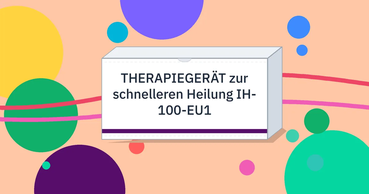 Symbolbild: Packung mit der Aufschrift THERAPIEGERÄT zur schnelleren Heilung IH-100-EU1 (PZN 09917786) – Verfügbarkeit und Bezug in Apotheken in Frankfurt am Main