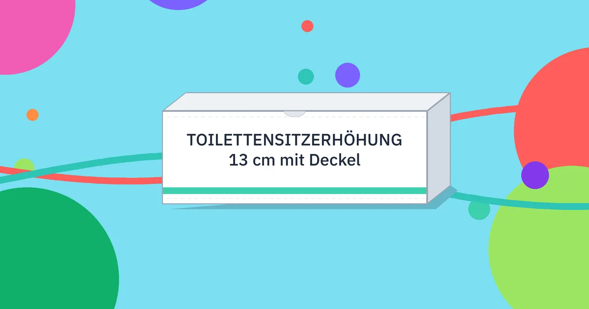 Symbolbild: Packung mit der Aufschrift TOILETTENSITZERHÖHUNG 13 cm mit Deckel (PZN 10074442) – Verfügbarkeit und Bezug in Apotheken in Frankfurt am Main