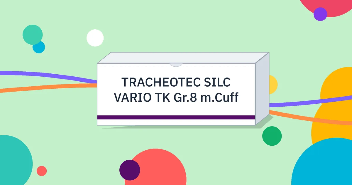 Symbolbild: Packung mit der Aufschrift TRACHEOTEC SILC VARIO TK Gr.8 m.Cuff (PZN 14348178) – Verfügbarkeit und Bezug in Apotheken in Frankfurt am Main