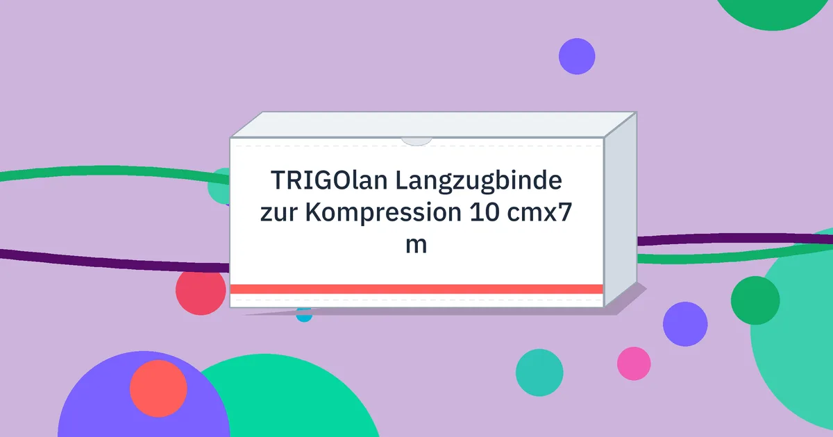 Symbolbild: Packung mit der Aufschrift TRIGOlan Langzugbinde zur Kompression 10 cmx7 m (PZN 20342518) – Verfügbarkeit und Bezug in Apotheken in Frankfurt am Main
