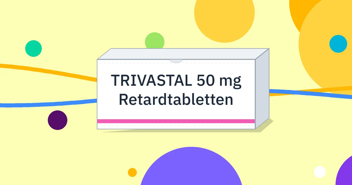 Symbolbild: Packung mit der Aufschrift TRIVASTAL 50 mg Retardtabletten (PZN 11685604) – Verfügbarkeit und Bezug in Apotheken in Frankfurt am Main