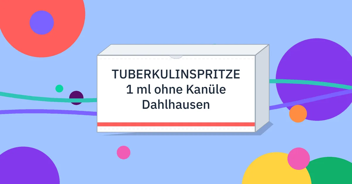 Symbolbild: Packung mit der Aufschrift TUBERKULINSPRITZE 1 ml ohne Kanüle Dahlhausen (PZN 08825912) – Verfügbarkeit und Bezug in Apotheken in Frankfurt am Main