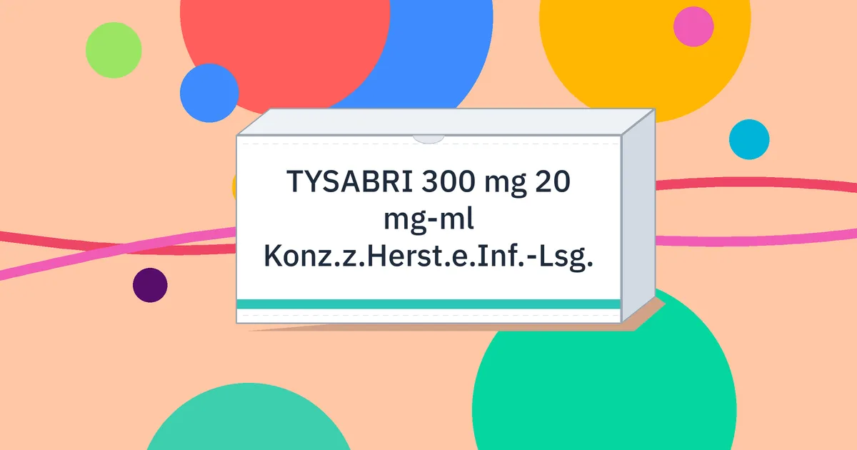 Symbolbild: Packung mit der Aufschrift TYSABRI 300 mg 20 mg-ml Konz.z.Herst.e.Inf.-Lsg. (PZN 07757516) – Verfügbarkeit und Bezug in Apotheken in Frankfurt am Main