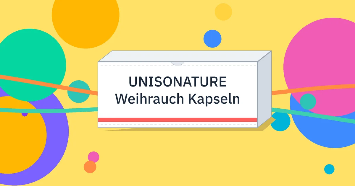 Symbolbild: Packung mit der Aufschrift UNISONATURE Weihrauch Kapseln (PZN 19509841) – Verfügbarkeit und Bezug in Apotheken in Frankfurt am Main