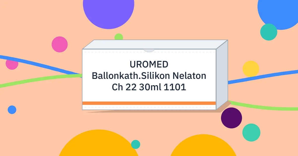 Symbolbild: Packung mit der Aufschrift UROMED Ballonkath.Silikon Nelaton Ch 22 30ml 1101 (PZN 04741489) – Verfügbarkeit und Bezug in Apotheken in Frankfurt am Main