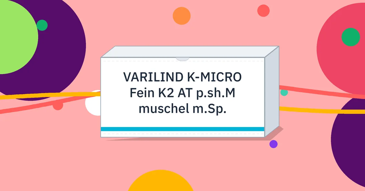 Symbolbild: Packung mit der Aufschrift VARILIND K-MICRO Fein K2 AT p.sh.M muschel m.Sp. (PZN 20554120) – Verfügbarkeit und Bezug in Apotheken in Frankfurt am Main