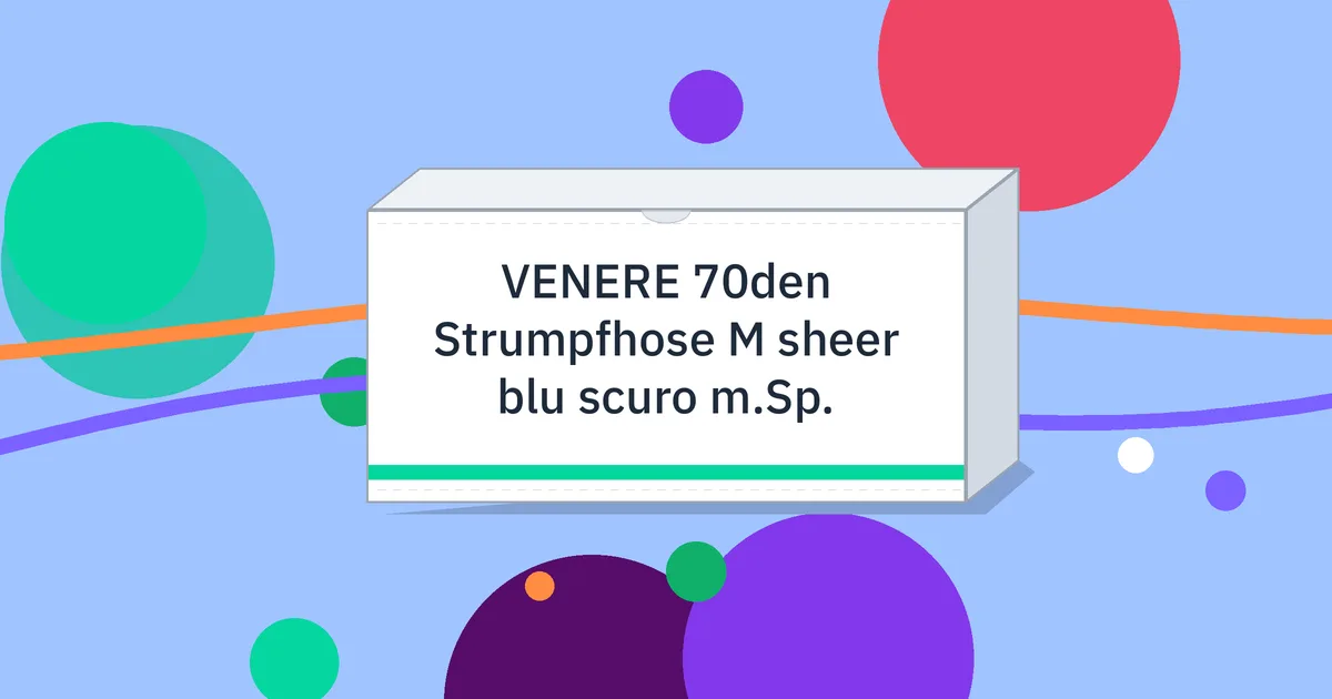 Symbolbild: Packung mit der Aufschrift VENERE 70den Strumpfhose M sheer blu scuro m.Sp. (PZN 16172826) – Verfügbarkeit und Bezug in Apotheken in Frankfurt am Main