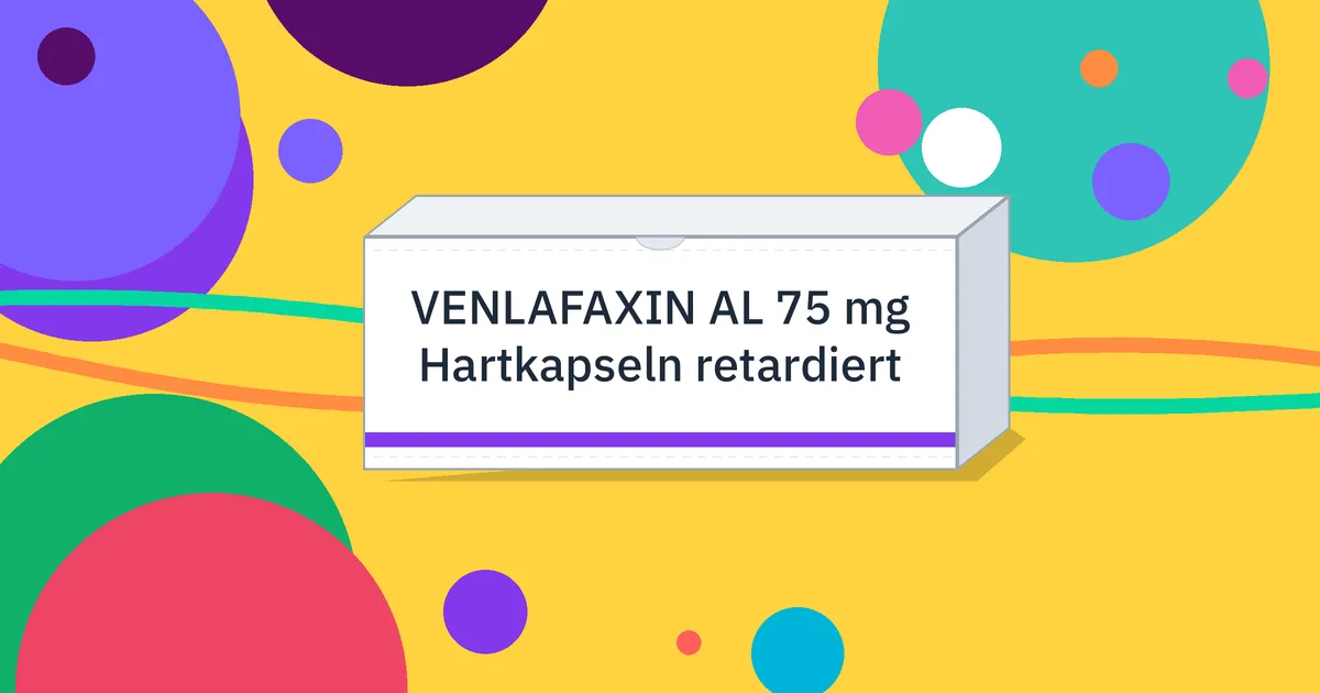 Symbolbild: Packung mit der Aufschrift VENLAFAXIN AL 75 mg Hartkapseln retardiert (PZN 13572583) – Verfügbarkeit und Bezug in Apotheken in Frankfurt am Main