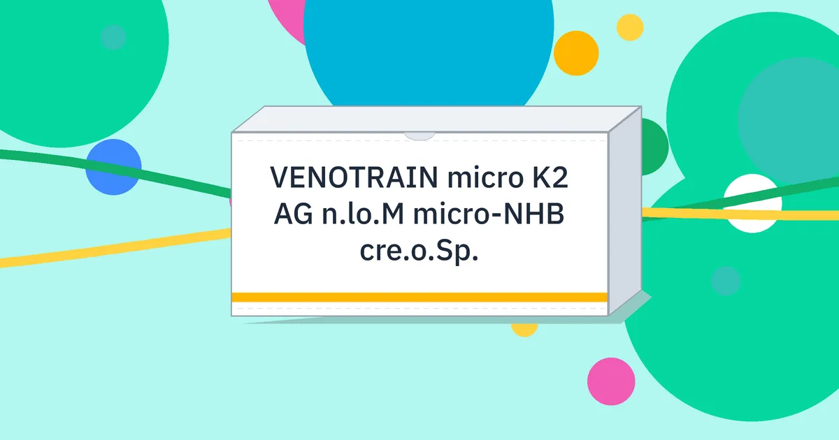 Symbolbild: Packung mit der Aufschrift VENOTRAIN micro K2 AG n.lo.M micro-NHB cre.o.Sp. (PZN 16065125) – Verfügbarkeit und Bezug in Apotheken in Frankfurt am Main