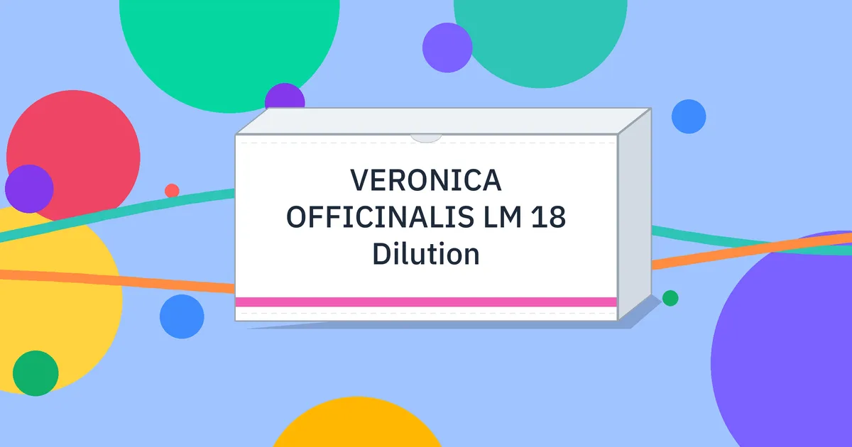 Symbolbild: Packung mit der Aufschrift VERONICA OFFICINALIS LM 18 Dilution (PZN 13270043) – Verfügbarkeit und Bezug in Apotheken in Frankfurt am Main