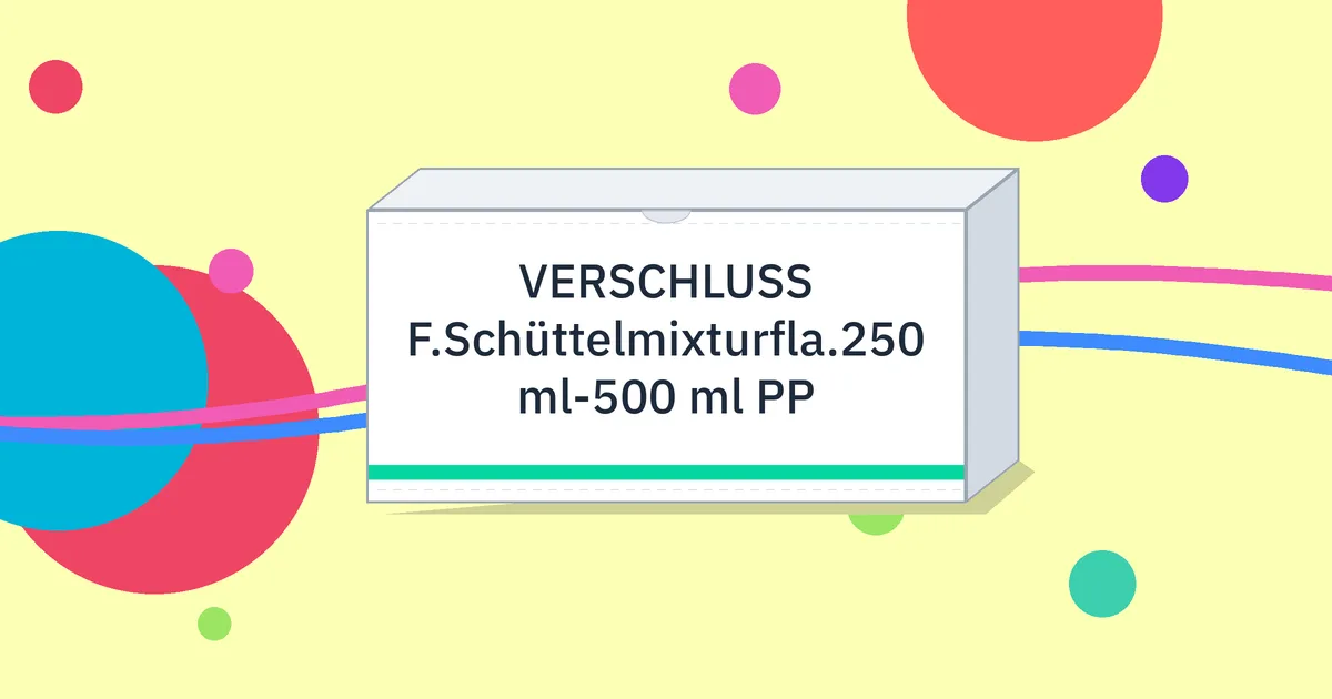 Symbolbild: Packung mit der Aufschrift VERSCHLUSS F.Schüttelmixturfla.250 ml-500 ml PP (PZN 18014741) – Verfügbarkeit und Bezug in Apotheken in Frankfurt am Main