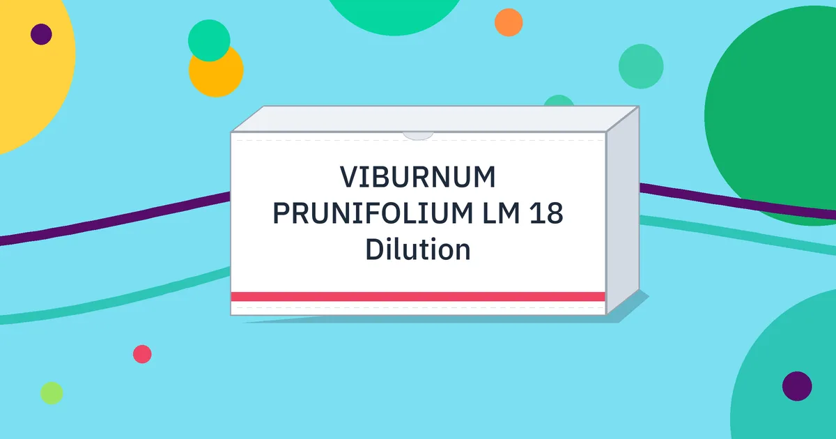 Symbolbild: Packung mit der Aufschrift VIBURNUM PRUNIFOLIUM LM 18 Dilution (PZN 13271901) – Verfügbarkeit und Bezug in Apotheken in Frankfurt am Main