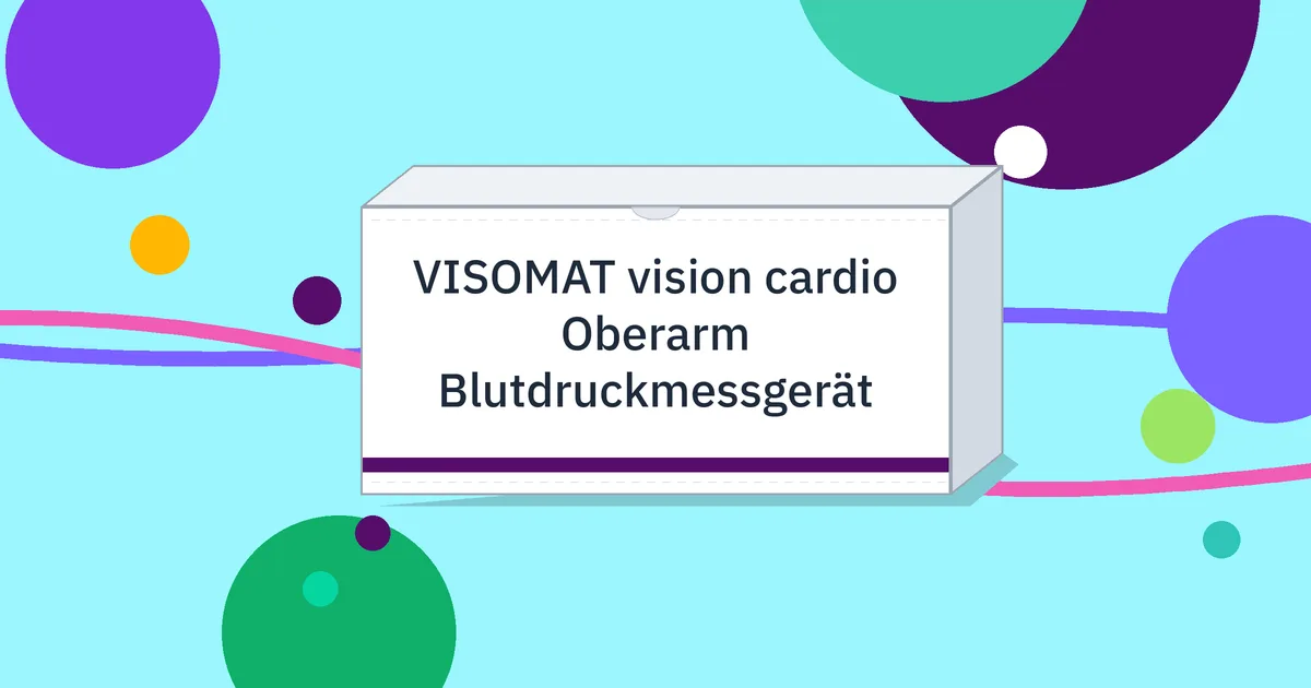 Symbolbild: Packung mit der Aufschrift VISOMAT vision cardio Oberarm Blutdruckmessgerät (PZN 11142571) – Verfügbarkeit und Bezug in Apotheken in Frankfurt am Main