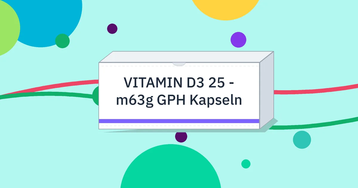 Symbolbild: Packung mit der Aufschrift VITAMIN D3 25 -m63g GPH Kapseln (PZN 04722546) – Verfügbarkeit und Bezug in Apotheken in Frankfurt am Main