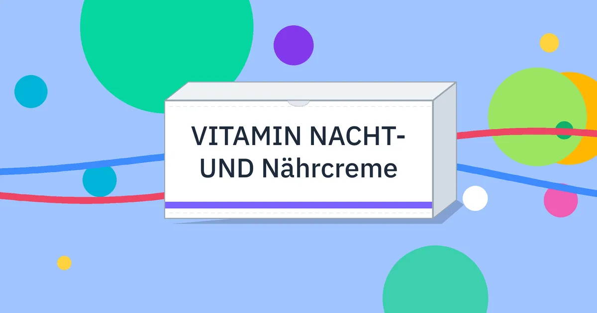 Symbolbild: Packung mit der Aufschrift VITAMIN NACHT- UND Nährcreme (PZN 04381097) – Verfügbarkeit und Bezug in Apotheken in Frankfurt am Main