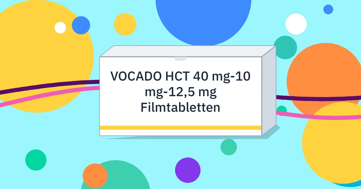 Symbolbild: Packung mit der Aufschrift VOCADO HCT 40 mg-10 mg-12,5 mg Filmtabletten (PZN 07382039) – Verfügbarkeit und Bezug in Apotheken in Frankfurt am Main