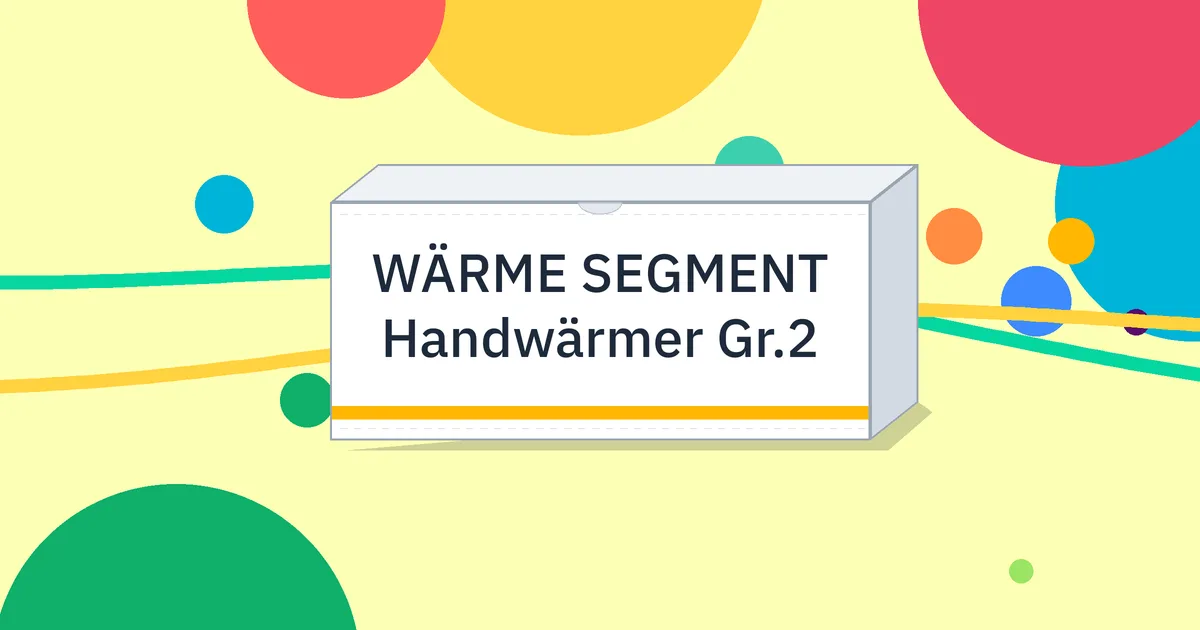 Symbolbild: Packung mit der Aufschrift WÄRME SEGMENT Handwärmer Gr.2 (PZN 02445545) – Verfügbarkeit und Bezug in Apotheken in Frankfurt am Main